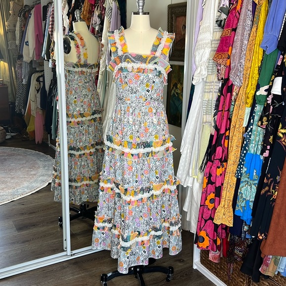 CeliaB | Dresses | Celiab Floral Ruffle Midi Dress Multicolor | Poshmark